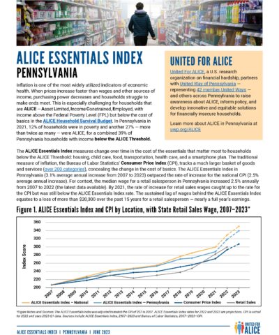 About ALICE - United Way of Pennsylvania